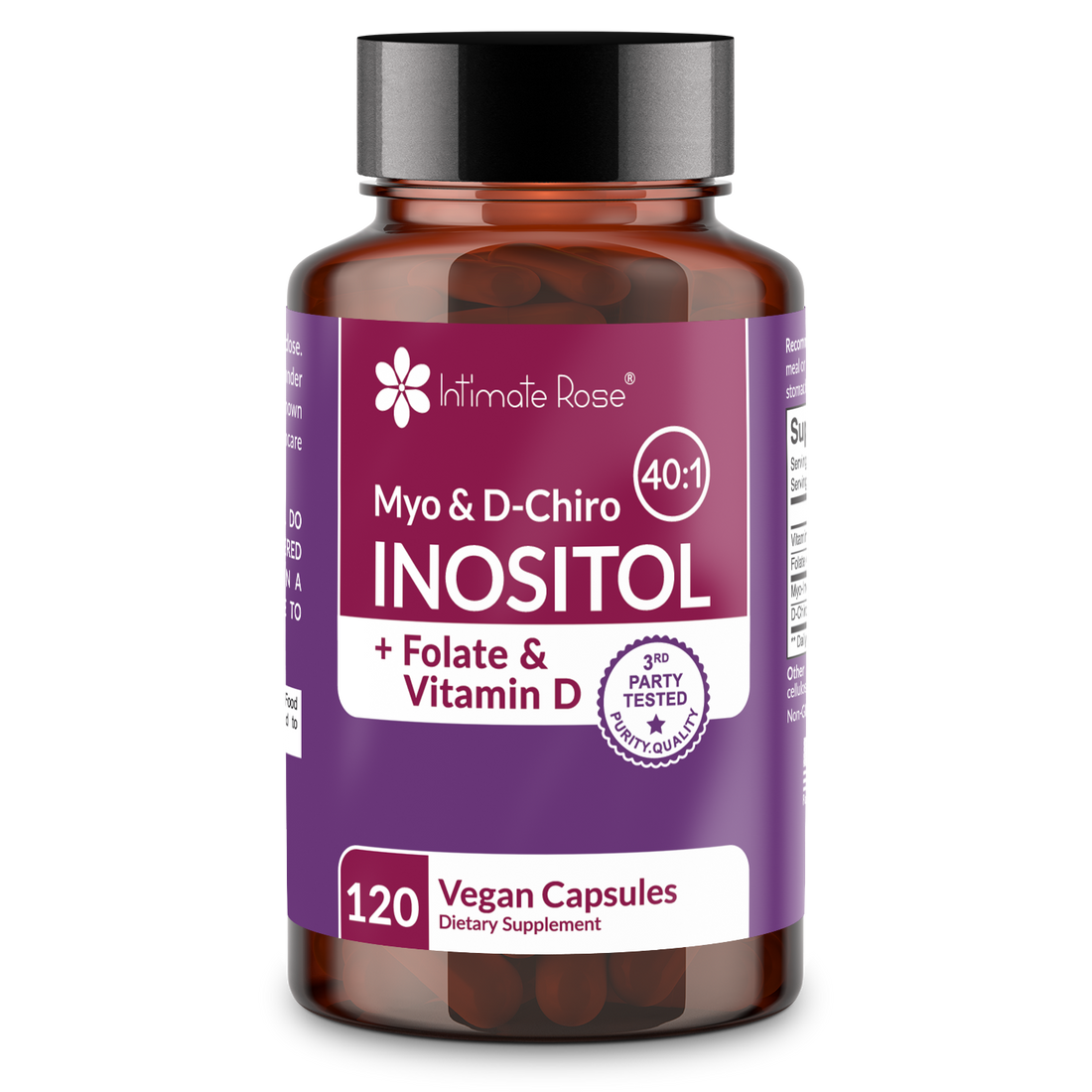 Myo-Inositol & D-Chiro Inositol + Folate & Vitamin D Supplement Blend ...