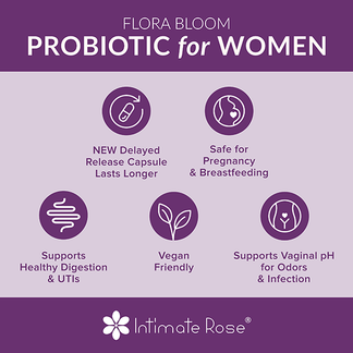 Flora Bloom Probiotic Supplement for Women 60 Capsules – Intimate Rose