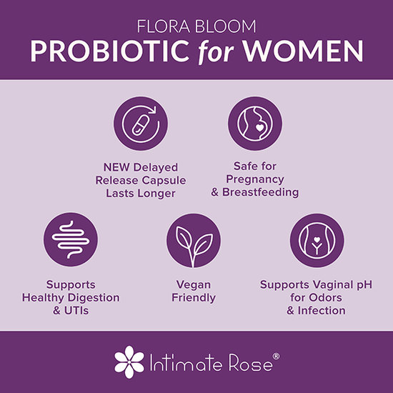 Flora Bloom Probiotic Supplement for Women 60 Capsules – Intimate Rose