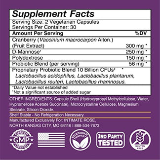 Flora Bloom Probiotic Supplement for Women 60 Capsules – Intimate Rose